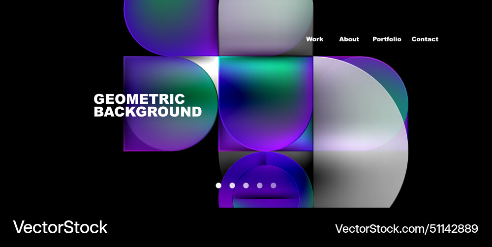 Geometric abstract glassmorphism with circles and Vector Image