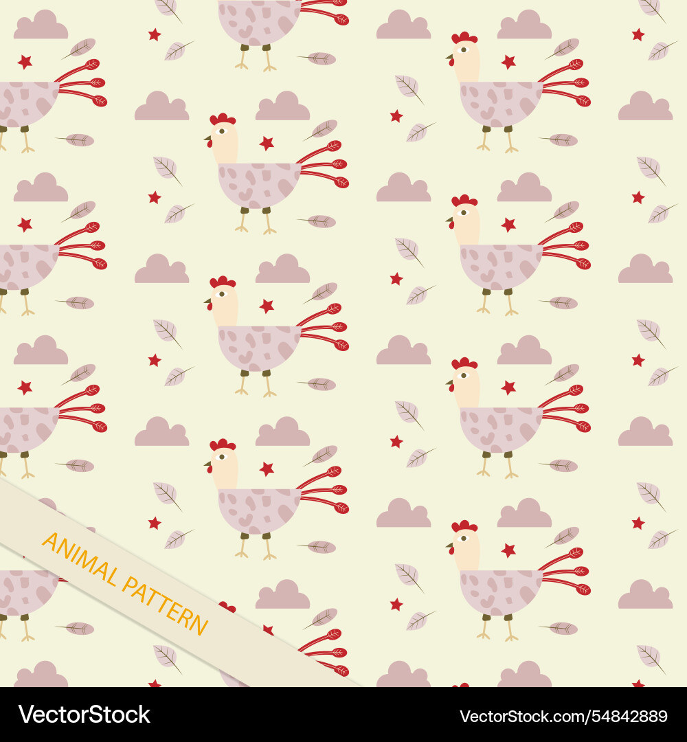 Hand drawing aesthetic chicken animal abstract Vector Image