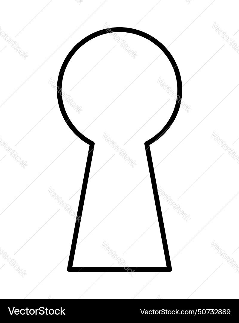 Keyhole silhouette outline shape black and white Vector Image