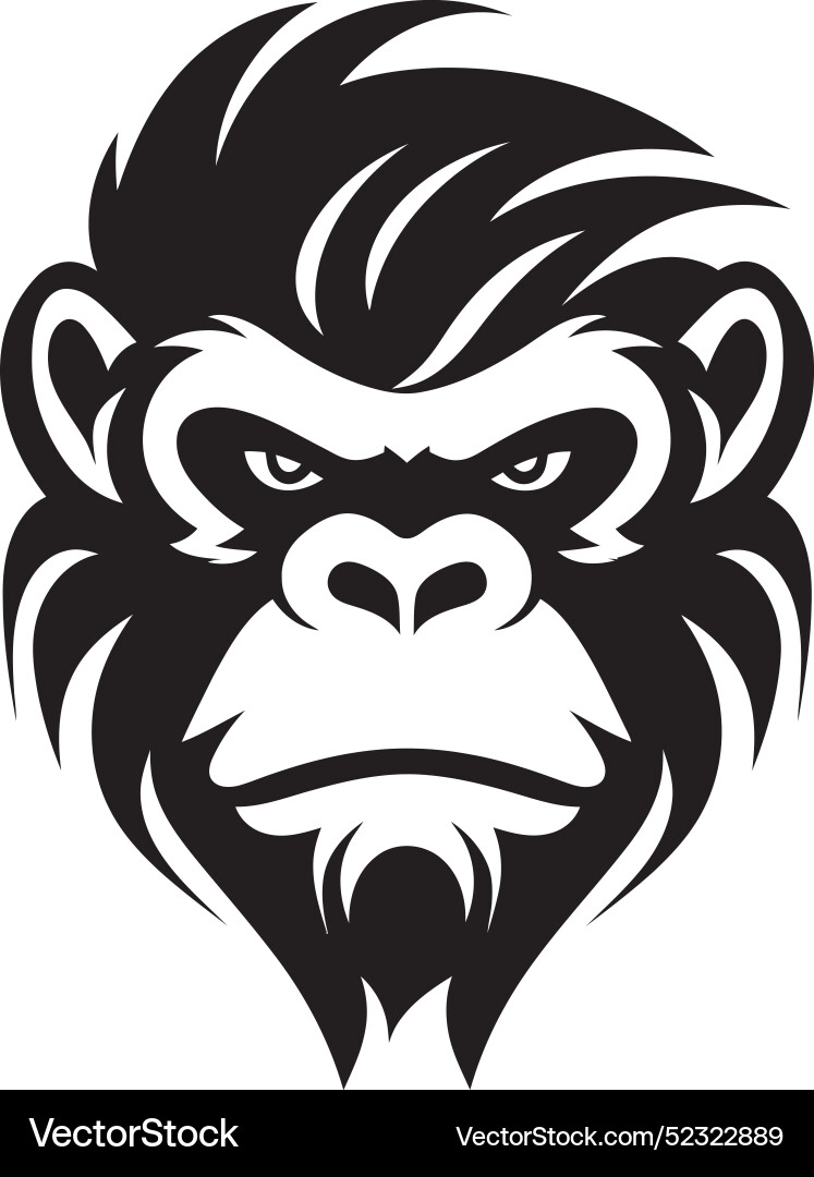Monochrome mastery primate sway black monkey ill Vector Image