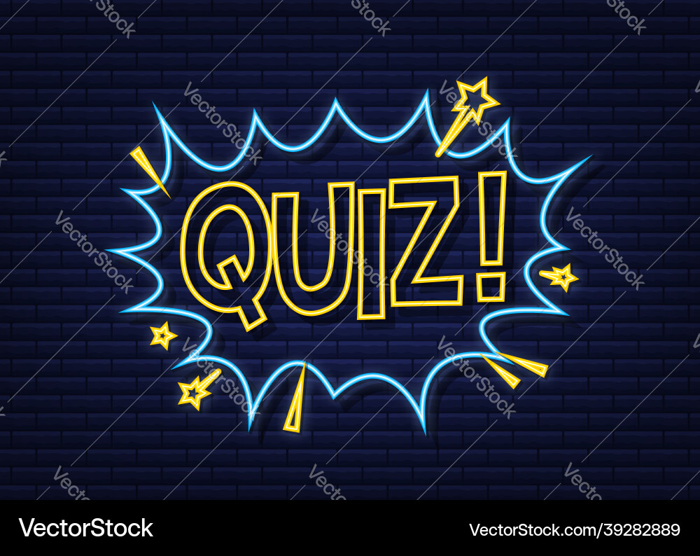 Neon Speech Bubbles - Quiz & Question Marks Vector Image