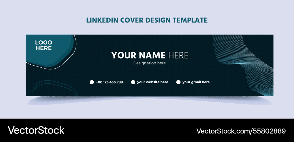 Professional linkedin cover photo design template Vector Image