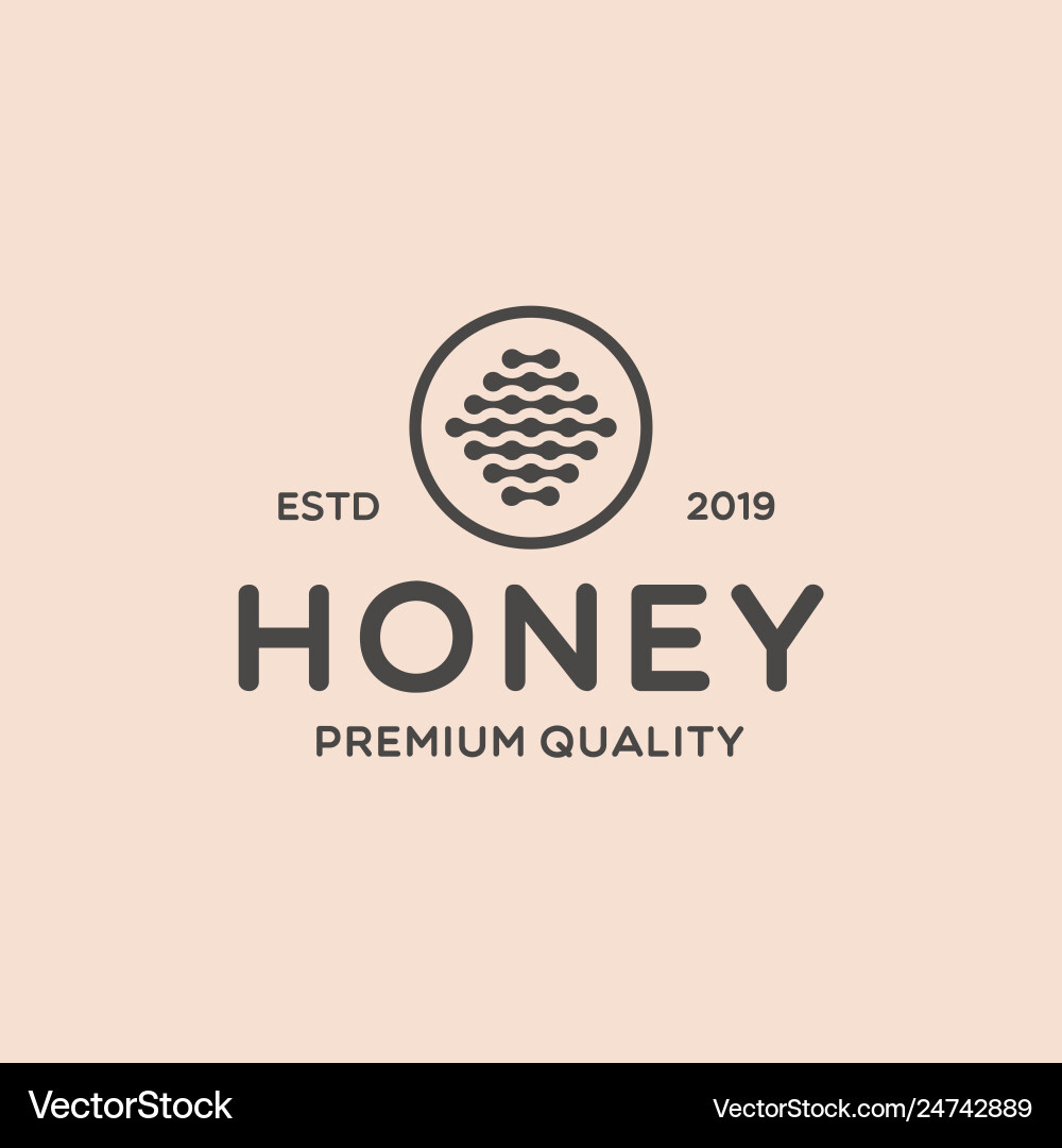 Retro vintage honey logo design Royalty Free Vector Image