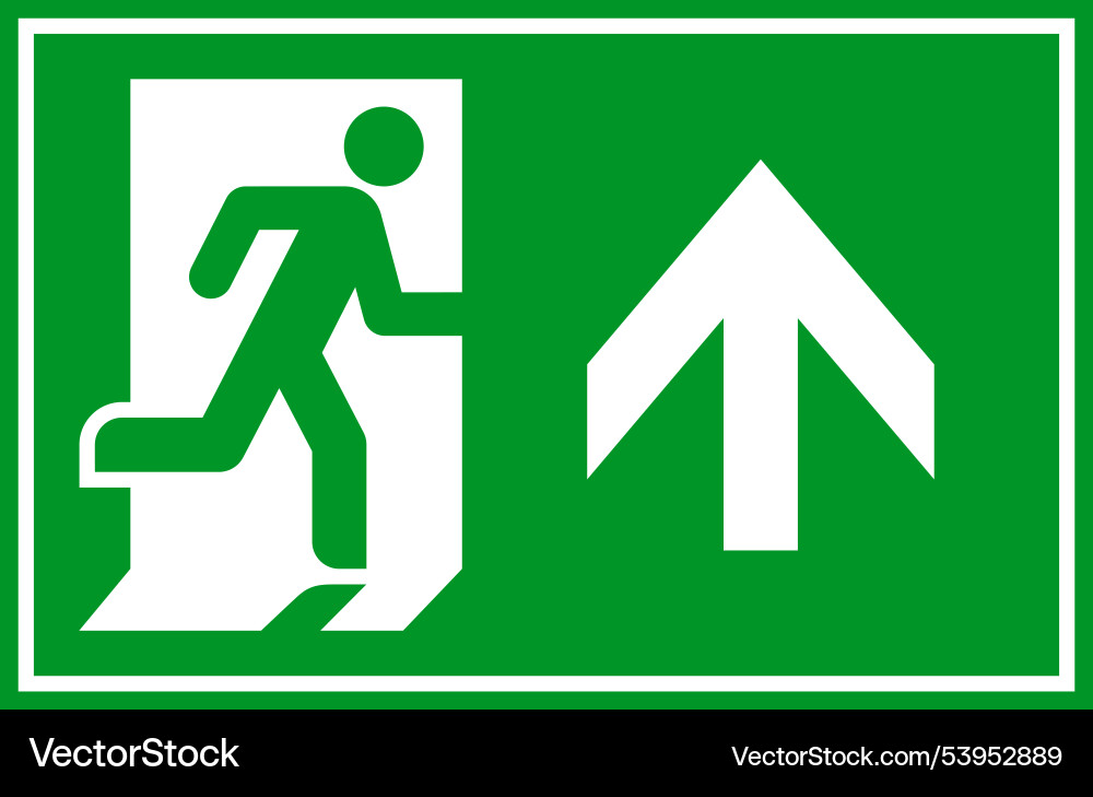 Running man and exit door sign way icon Royalty Free Vector