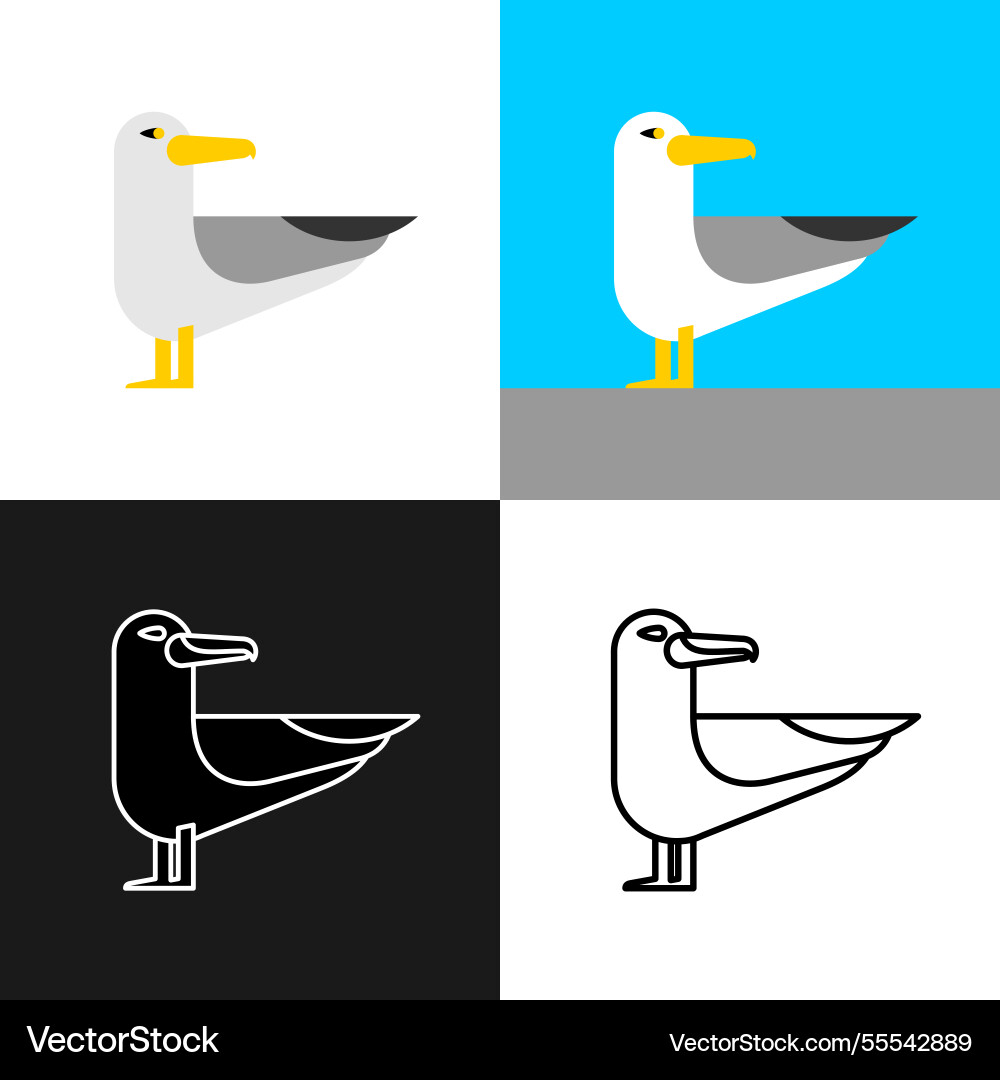 Seagull minimalistic color Royalty Free Vector Image