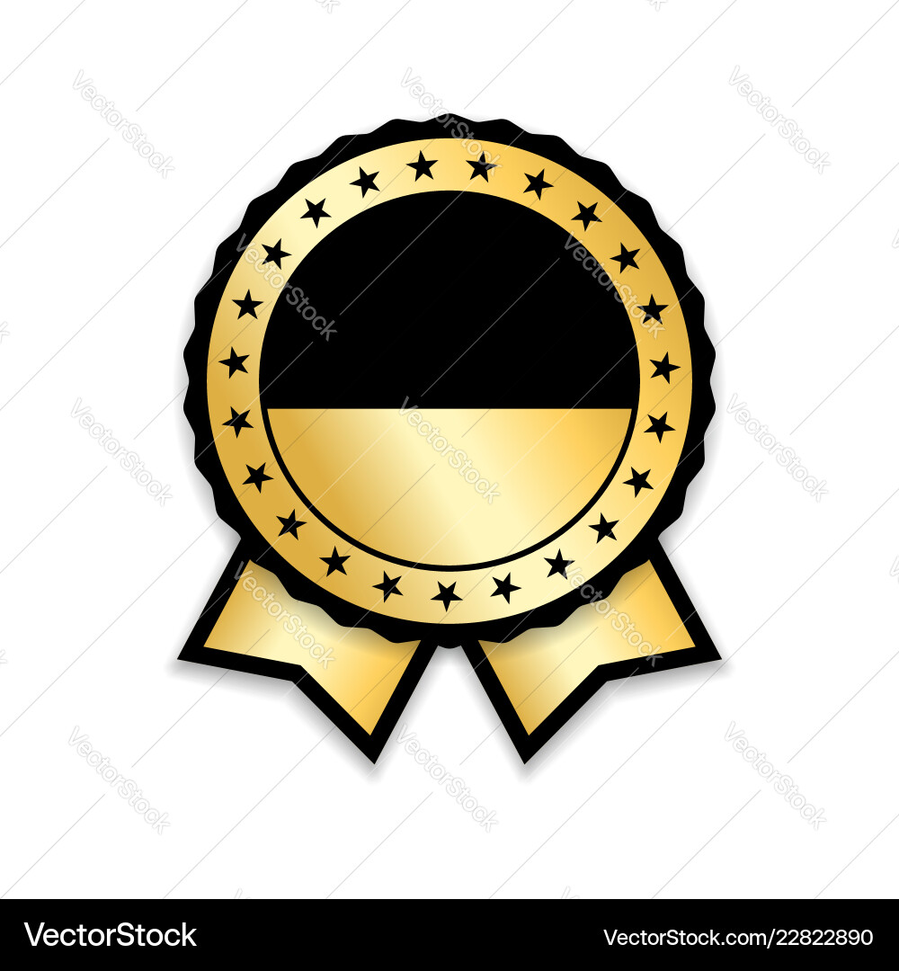 Award ribbon gold Royalty Free Vector Image - VectorStock