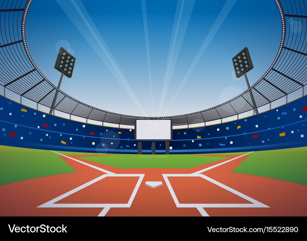 Baseball stadium background Royalty Free Vector Image