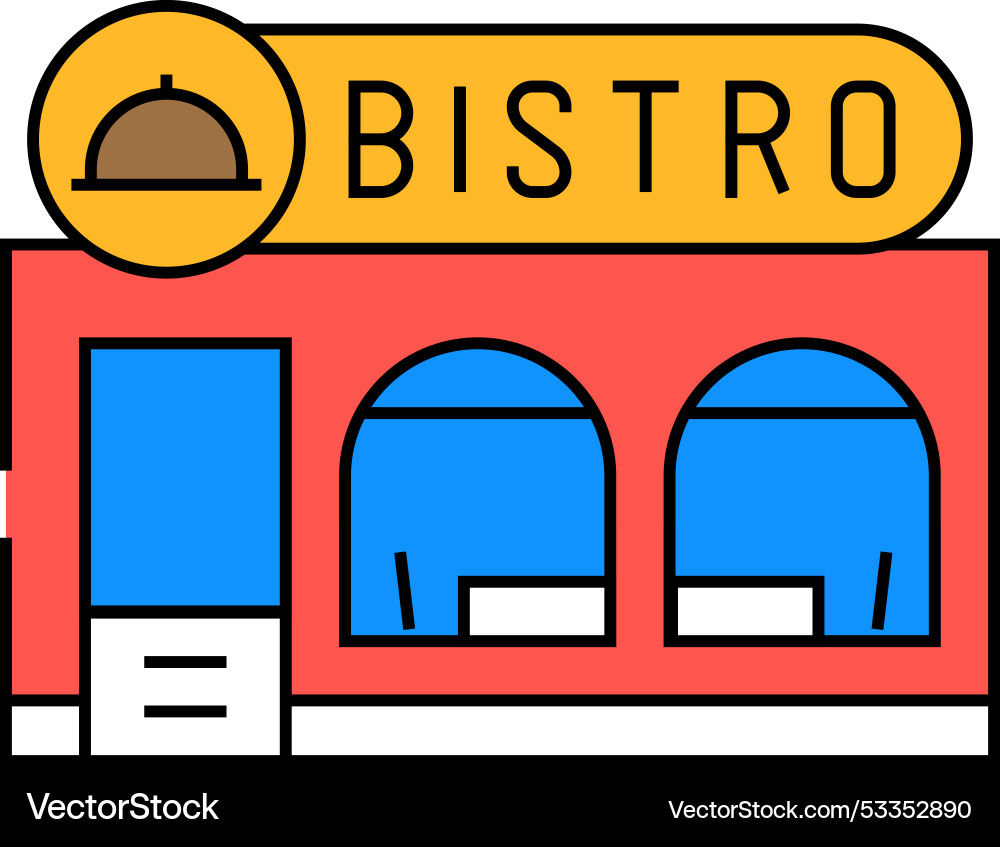 Bistro street cafe icon color Royalty Free Vector Image