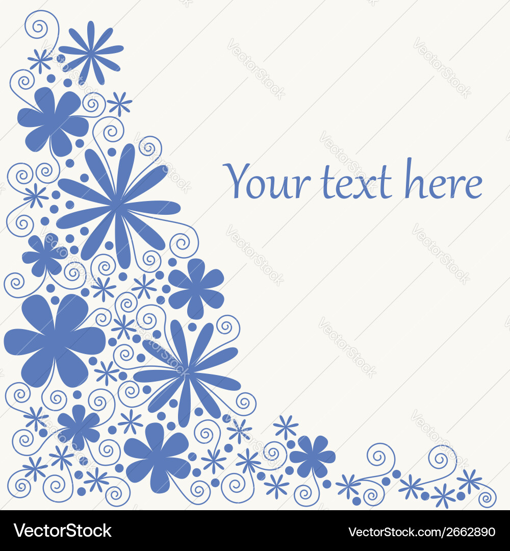Blue flowers side-frame Royalty Free Vector Image
