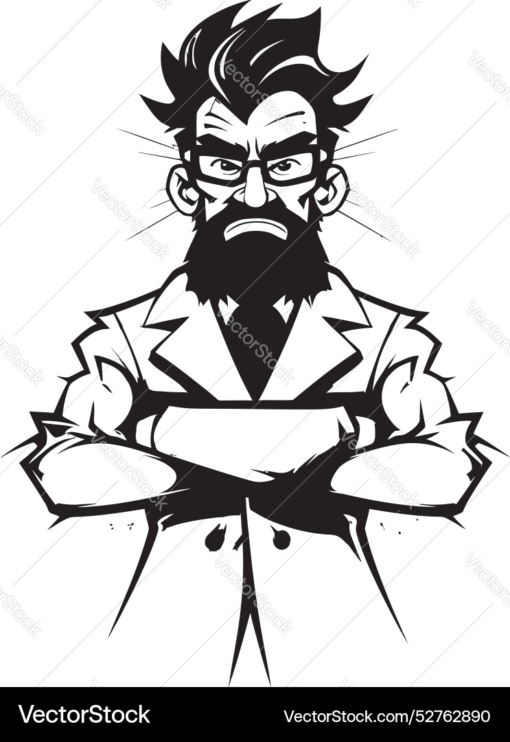 Brilliant outburst expressive doctor logo design Vector Image
