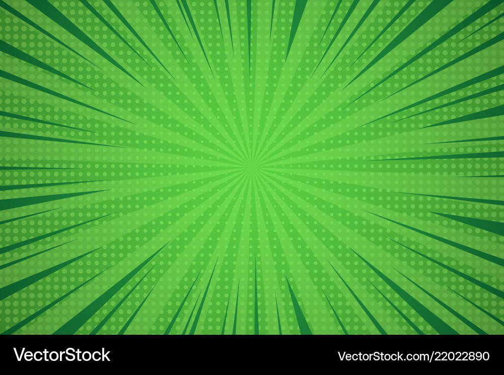 Comic dynamic green background Royalty Free Vector Image