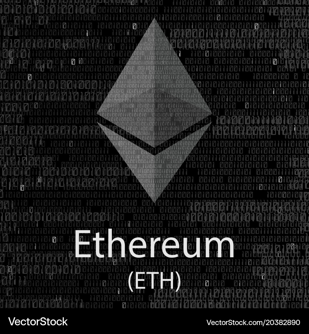 Ethereum cryptocurrency background Royalty Free Vector Image
