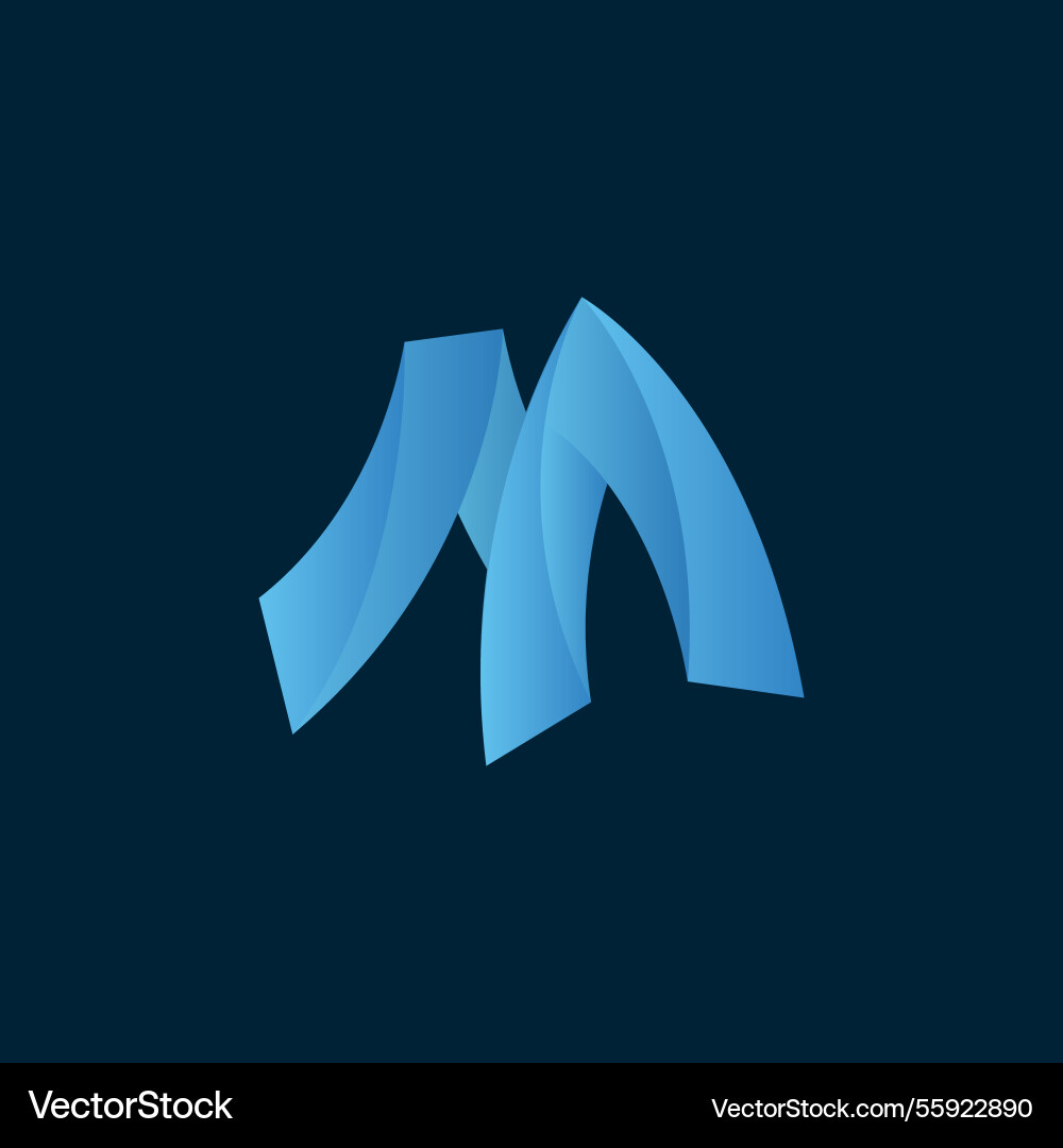 Letter m line logo design linear kreativ minimal Vektorbild