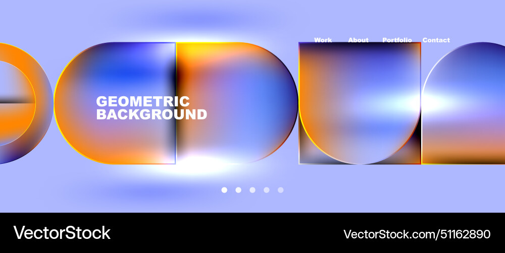 Liquid circles and squares in amber and orange Vector Image