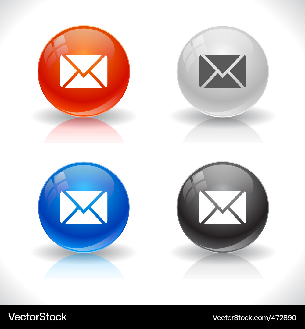 Modern Glossy Button Icons Royalty Free Vector Image