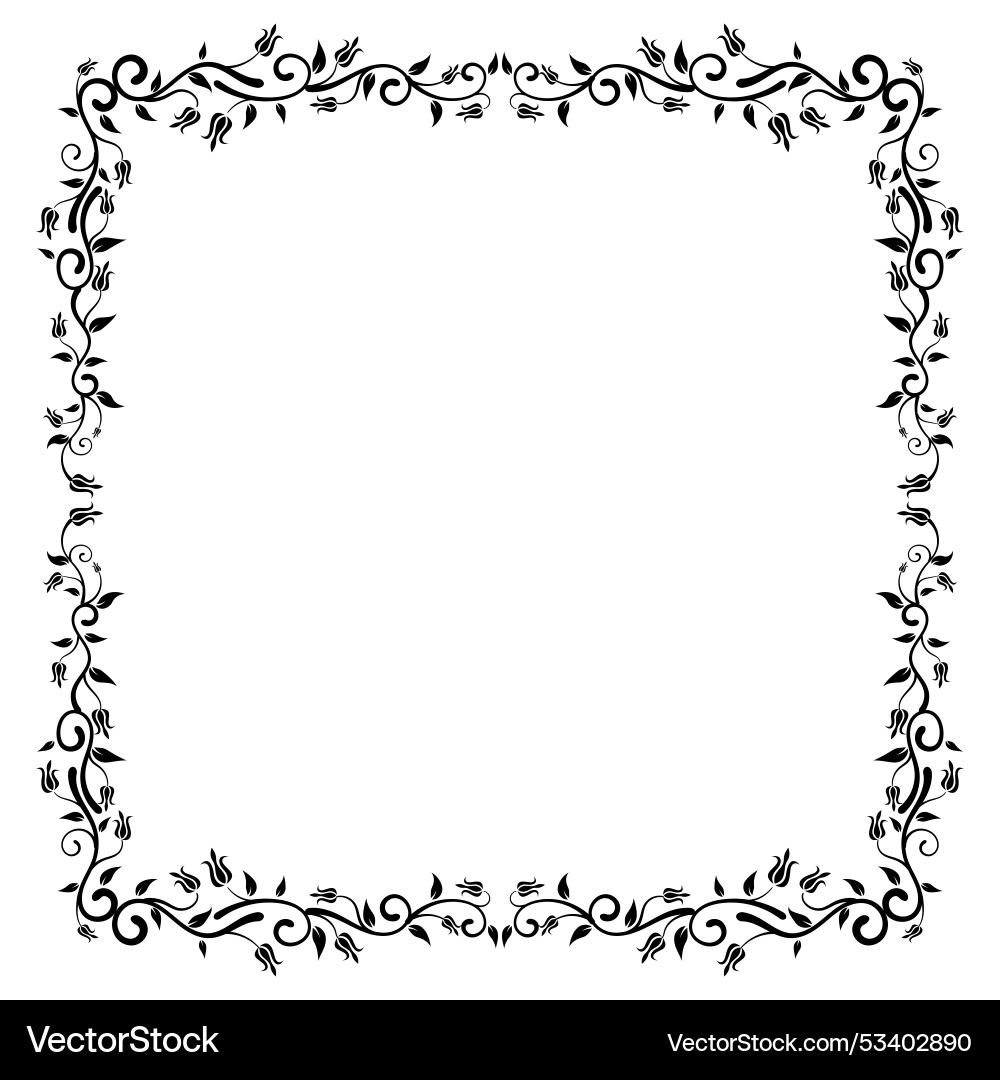 Modern simple floral border template Royalty Free Vector