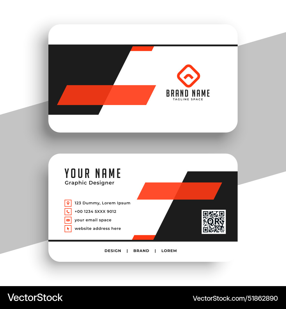 Modern style company visiting card template Vector Image