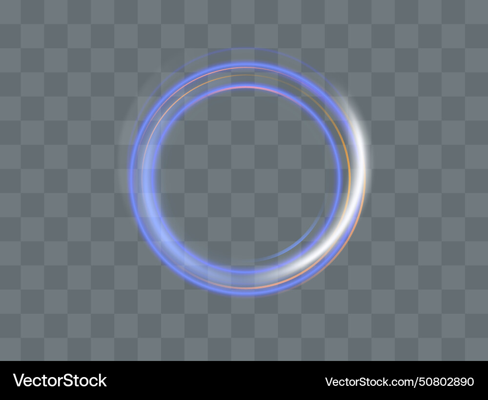 Neon circle frame on blue background glowing neon Vector Image