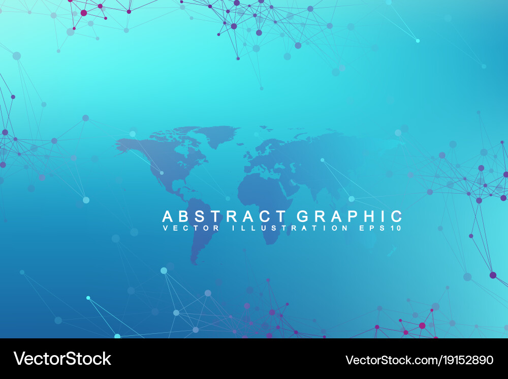 Political world map with global technology Vector Image