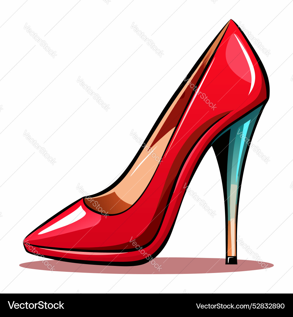 Red-high-heal-isolated-on-white-background Vector Image