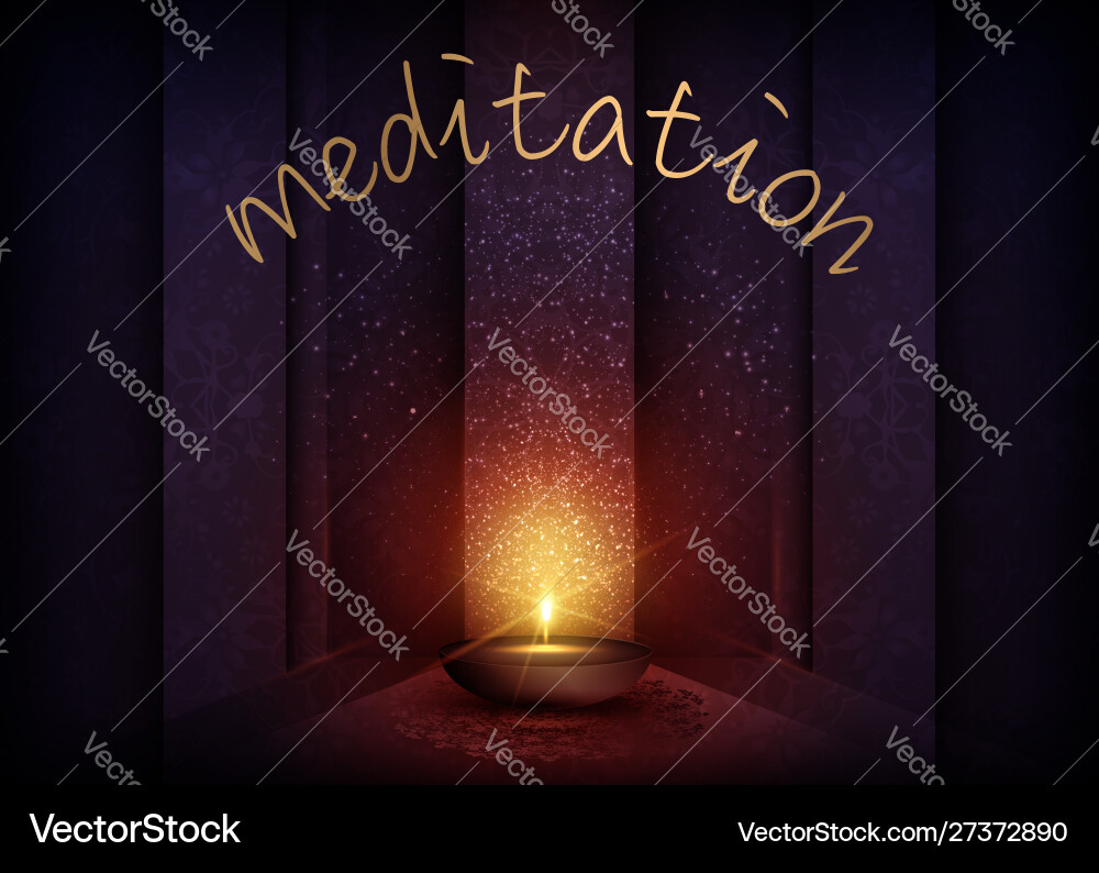 Template dark background and burning oil lamp Vector Image