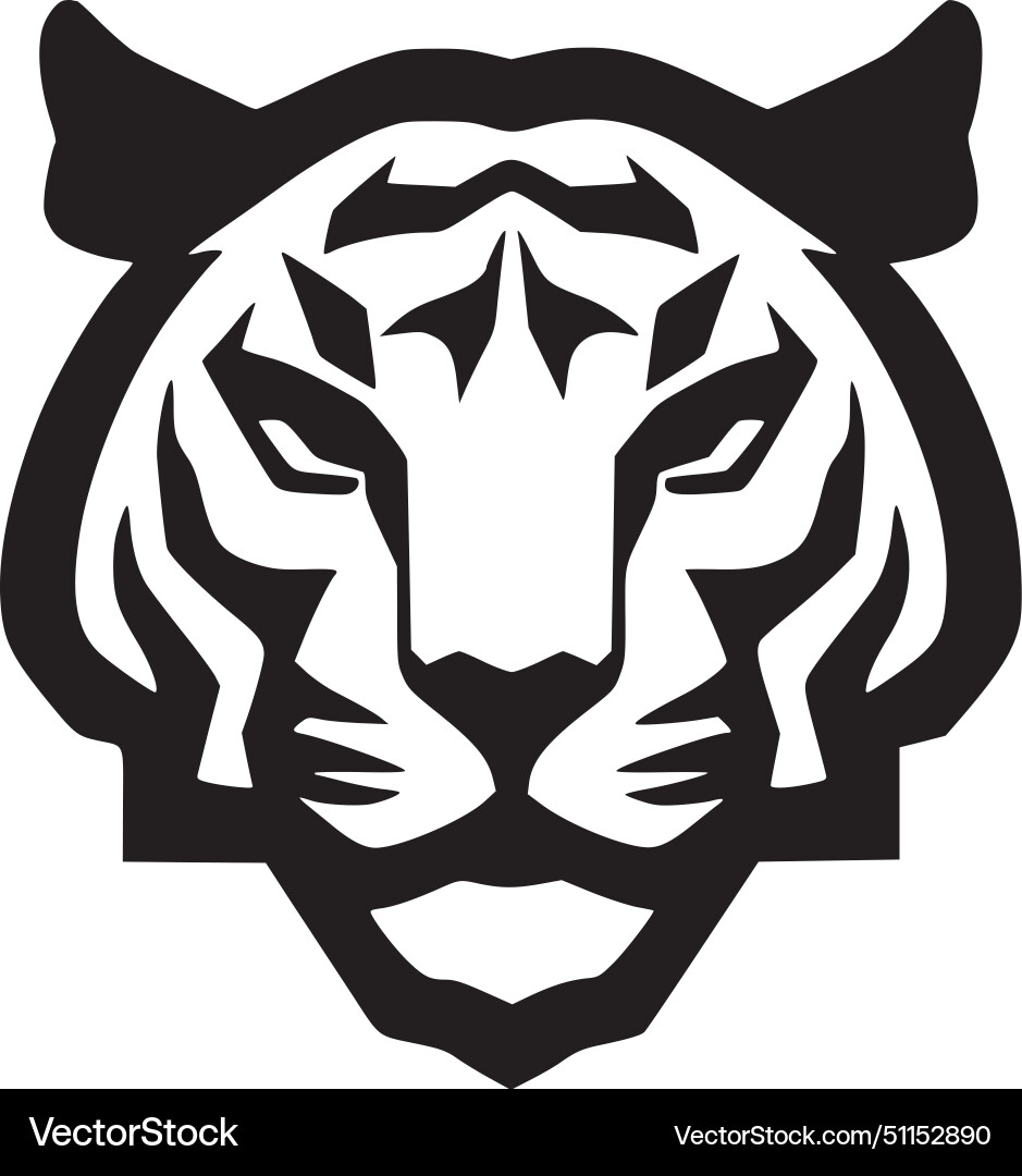 Tiger - black and white isolated icon Royalty Free Vector