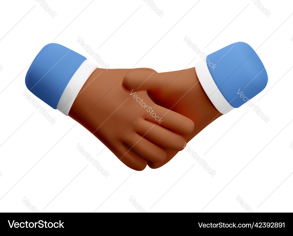 3d icon shaking hands Royalty Free Vector Image