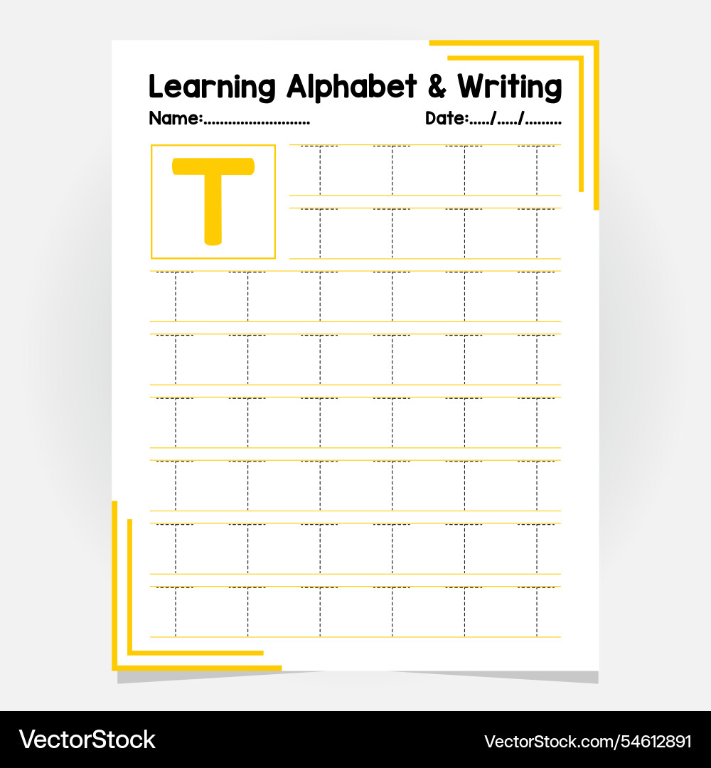 Abc Alphabet Verfolgung Praxis Brief t Arbeitsblatt