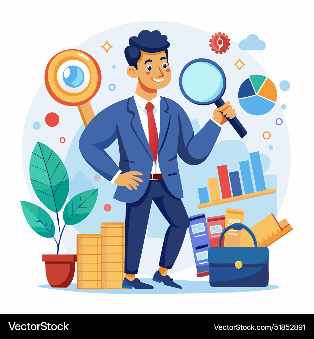 Business analysis finance management Royalty Free Vector