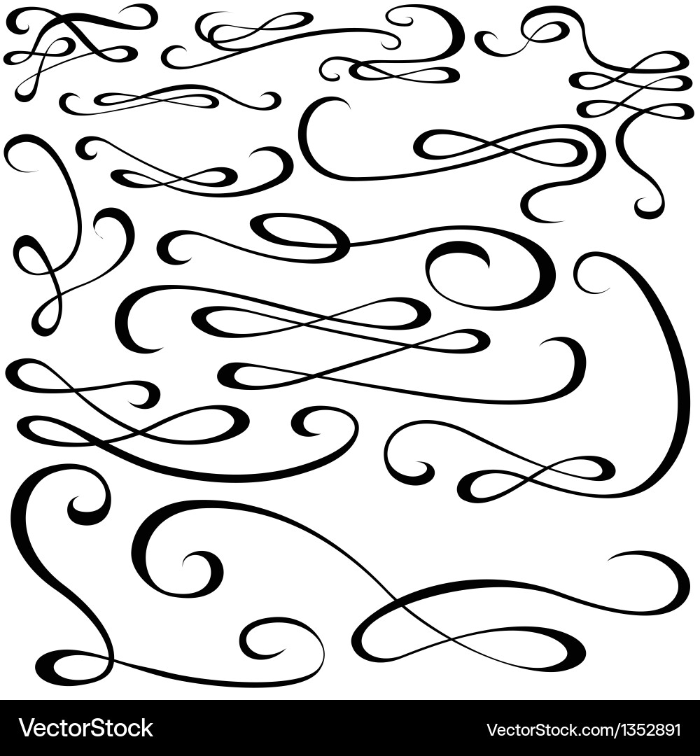 Calligraphic design elements Royalty Free Vector Image