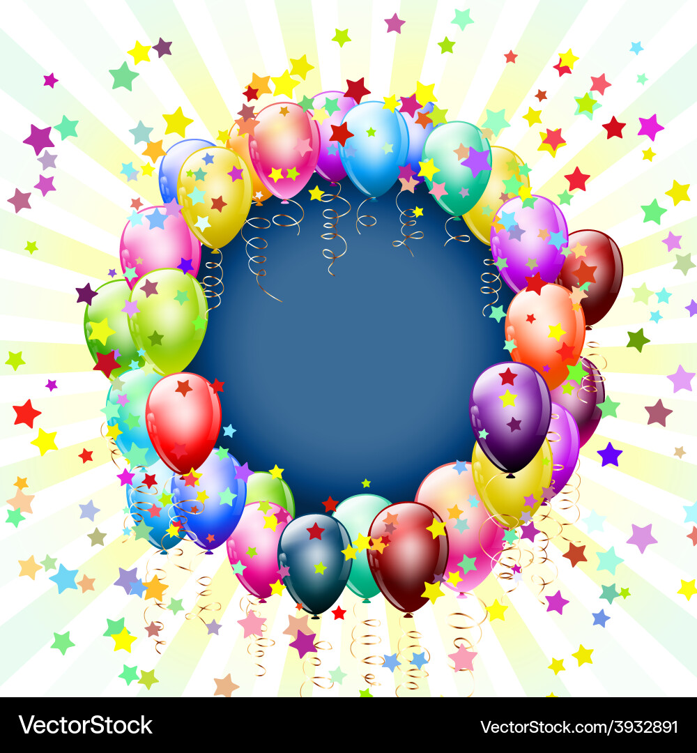 Celebration Balloons Frame Royalty Free Vector Image
