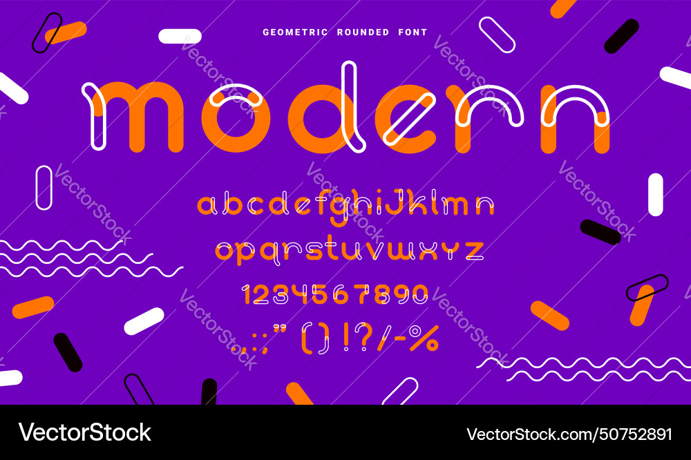 Creative letters font modern line futuristic type Vector Image