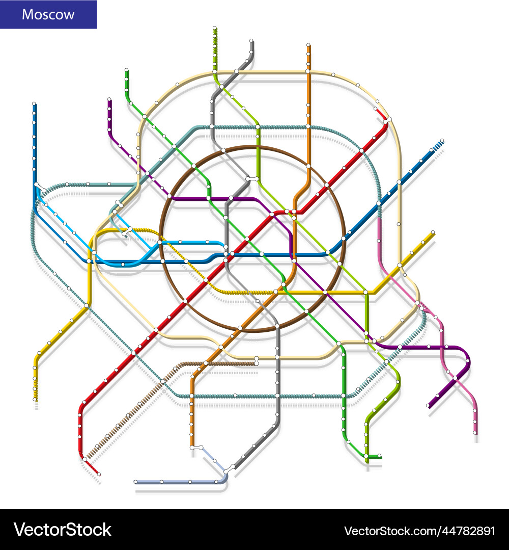 Isometric Moscow Metro Map Royalty Free Vector Image