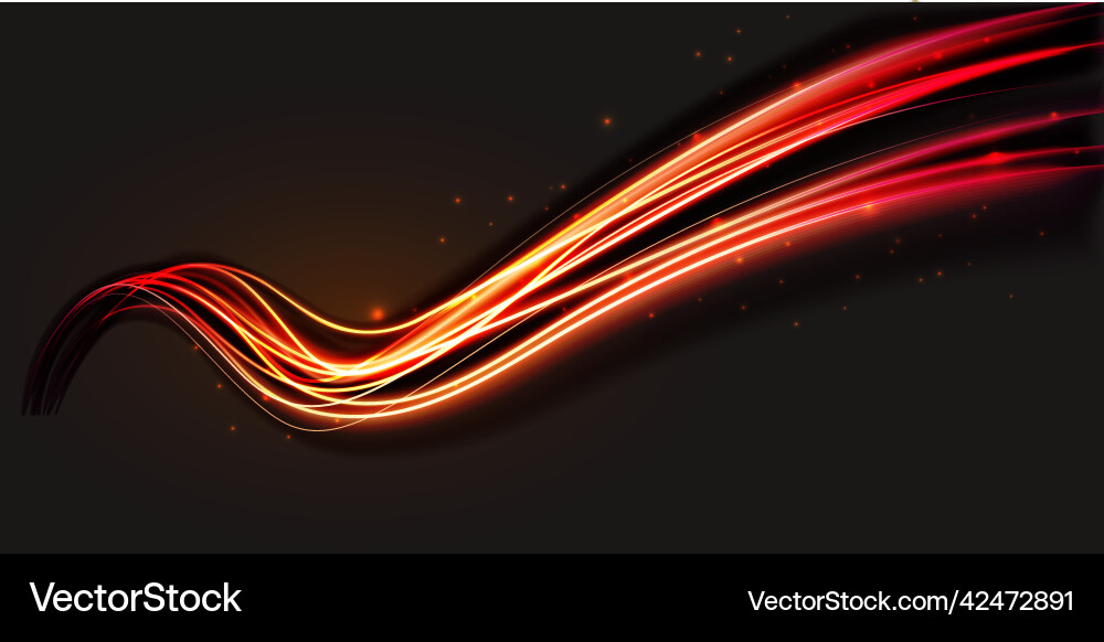 Luminous neon shape wave abstract light effect Vector Image