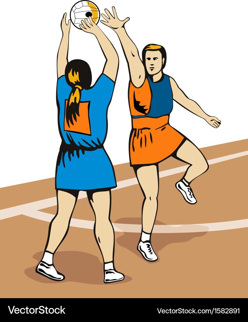 Netball player shooting Royalty Free Vector Image