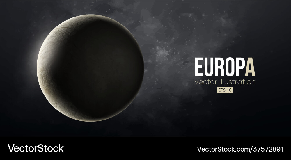 Realistic europa planet from space Royalty Free Vector Image
