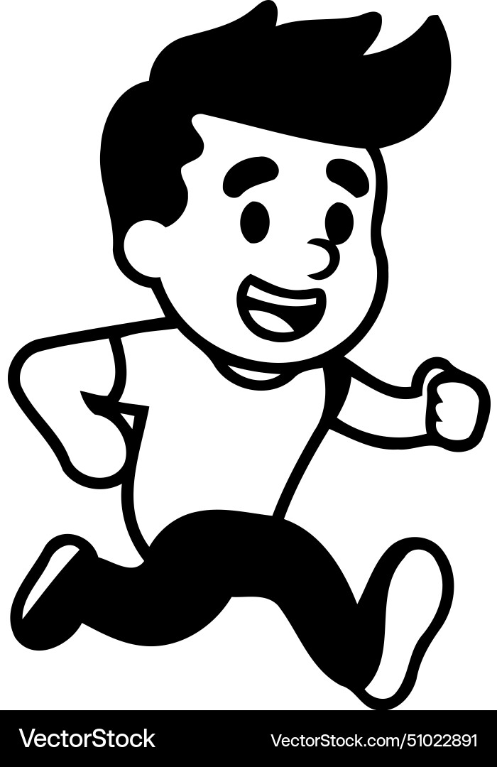 Running man jogging flat cartoon character design Vector Image
