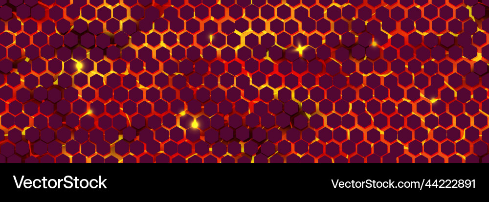 Volcanic lava with cracked honeycomb ground Vector Image
