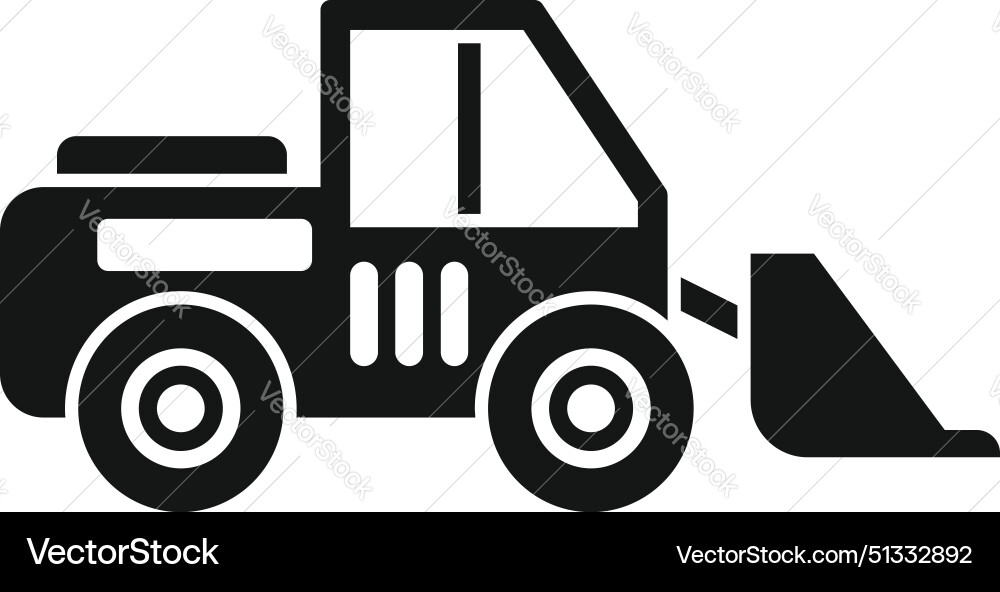 Black silhouette of a skid steer loader Royalty Free Vector