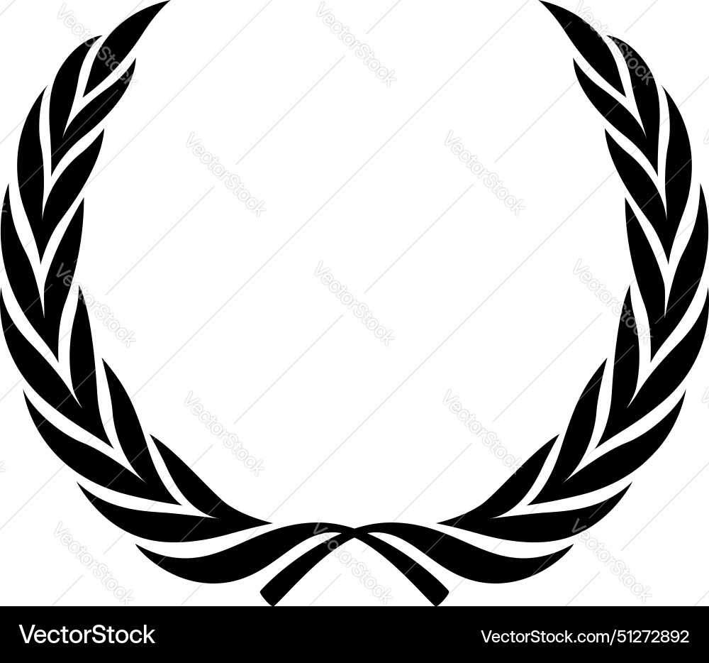 Classic round laurel wreath element Royalty Free Vector