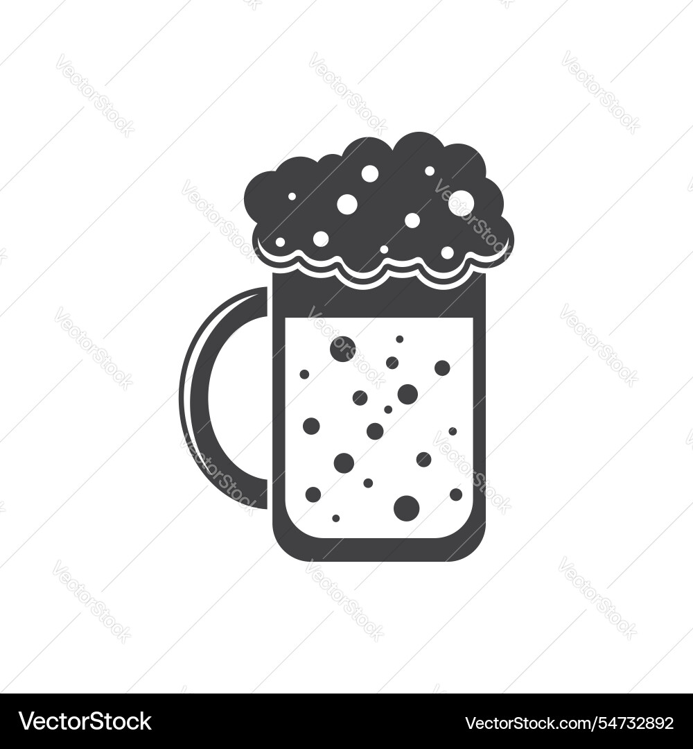 Cold beer icon in flat style alcohol drink Vector Image