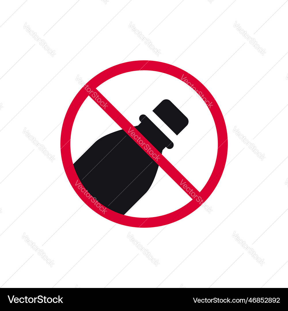 No plastic bottle prohibited sign forbidden Vector Image
