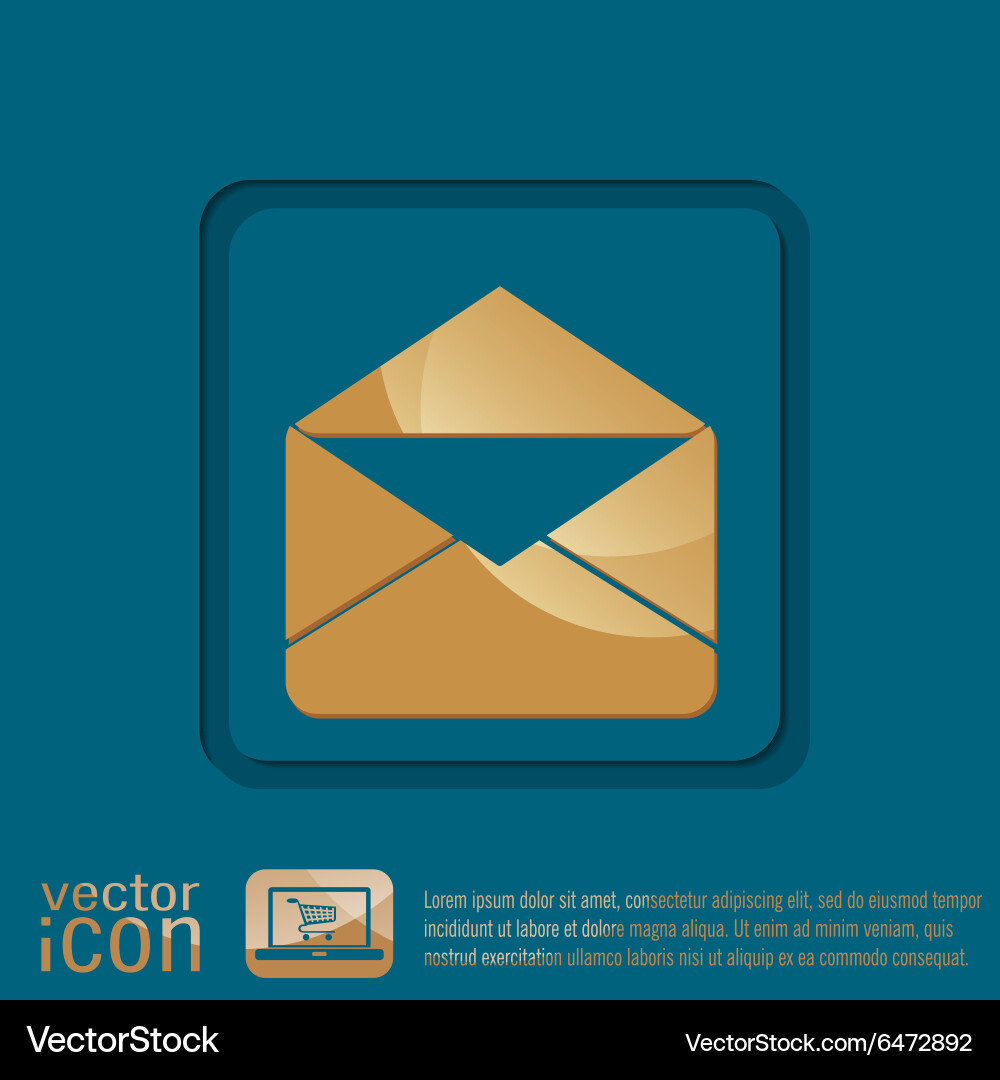 Postal envelope e-mail symbol icon Royalty Free Vector Image