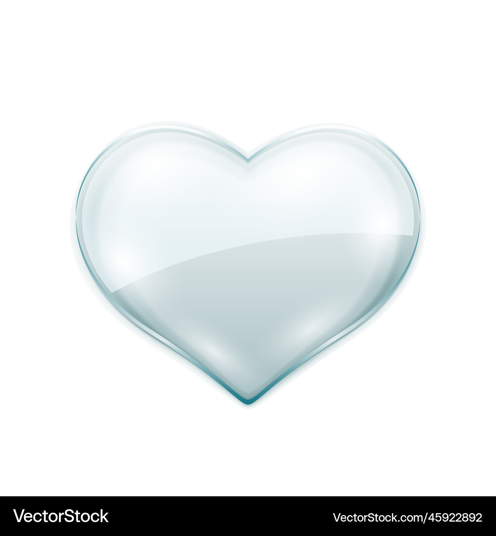 Transparent glass heart icon Royalty Free Vector Image