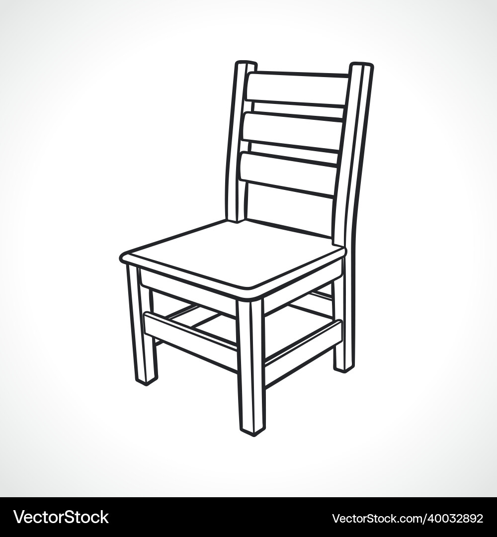 Wooden chair black and white Royalty Free Vector Image