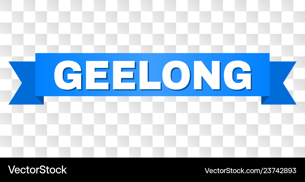 Blue stripe with geelong caption Royalty Free Vector Image