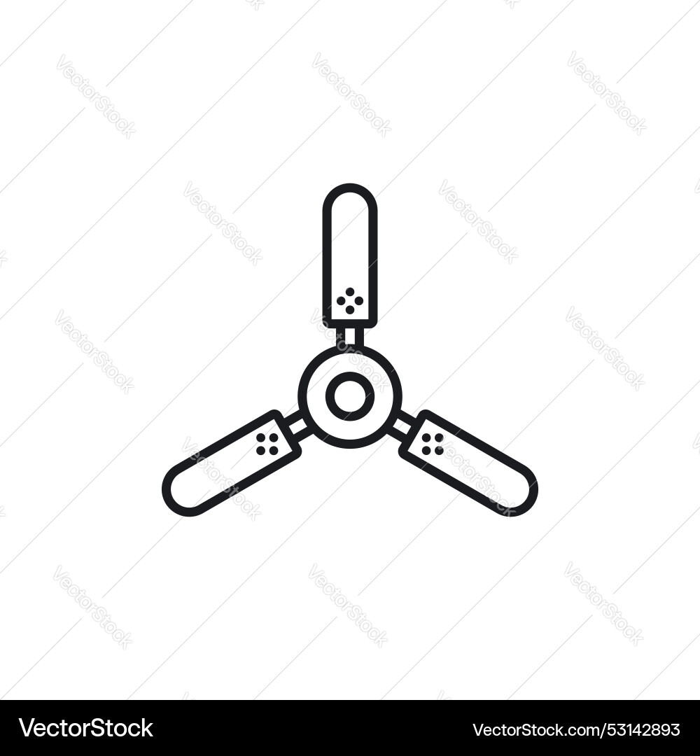 Ceiling fan icon symbol on white background Vector Image