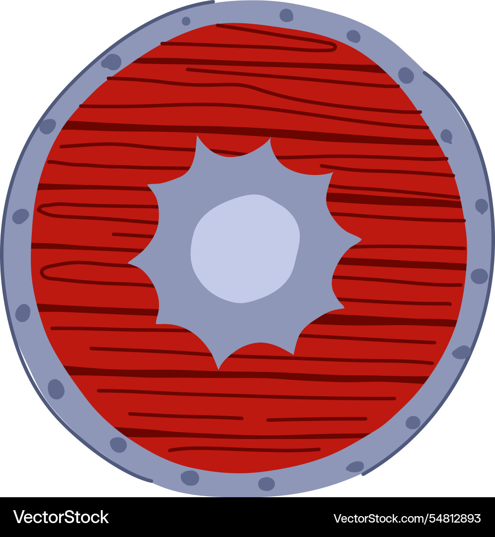 Combat viking shield cartoon Royalty Free Vector Image