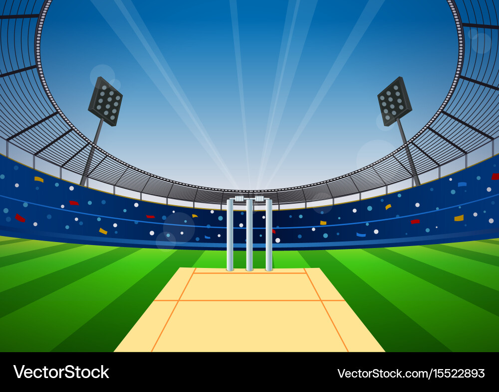 Cricket Stadium Background – Royalty-Free Vector | VectorStock