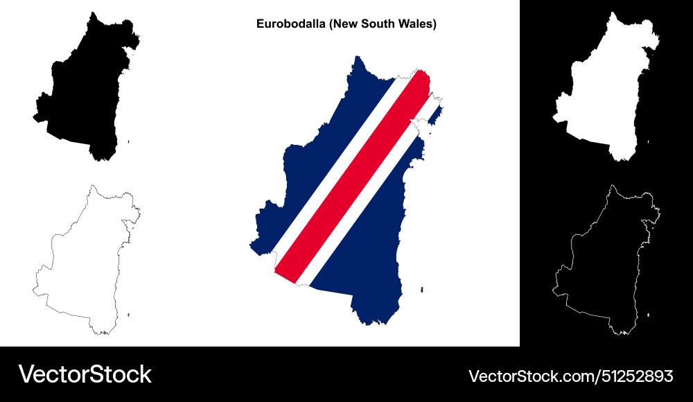 Eurobodalla outline map Royalty Free Vector Image